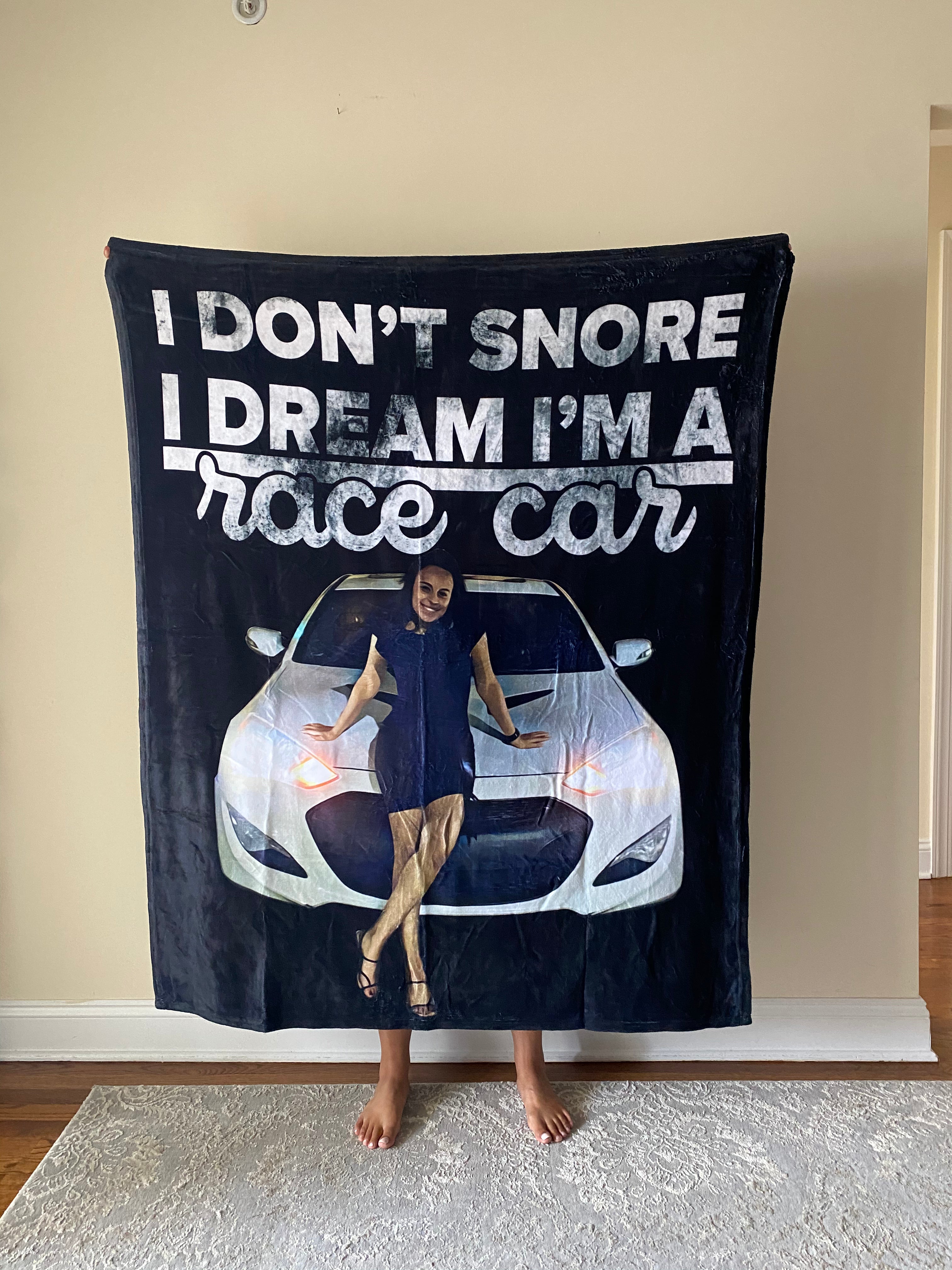 Don't Snore Dream I'm Race Car Custom Car Fleece Blanket - Best Car ...